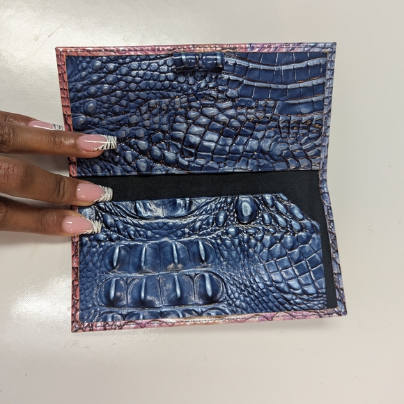 Brahmin | Bags | Brahmin Blue And Pink Crocodile Embossed Wallet | Poshmark